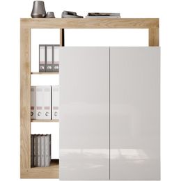 Inosign Sekret&auml;r &raquo;Hamburg Breite 108 cm, H&ouml;he 126 cm, 2 T&uuml;ren, PC-Schrank, Home-Office,&laquo; dekorativer Rahmen, Tastaturauszug, Stauraum, Multifunktional