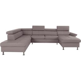 exxpo - sofa fashion Wohnlandschaft &raquo;Maretto, bequem und komfortabel, viel Platz, Breite 330cm, U-Form&laquo; inkl. Kopfteilverstellung f&uuml;r mehr Sitzkomfort