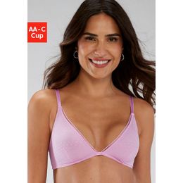 s.Oliver Damen s.Oliver Bralette-BH &raquo;Charlotte&laquo; ohne B&uuml;gel aus T&uuml;ll in dezenter P&uuml;nktchen-Optik, Dessous pink 70, Cup AA