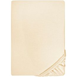 Biberna Spannbettlaken &raquo;Conny&laquo; hochwertiges Jersey-Elasthan geeignet f&uuml;r Wasser- und Boxspringbetten beige Jersey-Elasthan, Obermaterial: 95% Baumwolle, 5% 