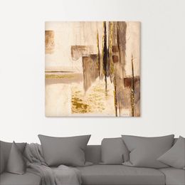Artland Leinwandbild &raquo;Goldene Silhouette I&laquo; Muster 1 Stk. tlg. auf Holzrahmen gespannt beige Leinwand
