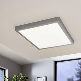 Eglo Aufbauleuchte &raquo;FUEVA 1&laquo; LED-Board 1 Stk. Warmwei&szlig; schlankes Design, nur 3 cm hoch silber