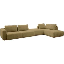 Musterring Wohnlandschaft Anreihsofa mit Armlehne links, Eckteil rechts mit Kissen & Hocker 100% Polyester