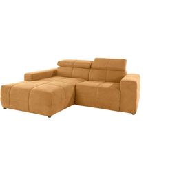 DOMO collection Ecksofa &raquo;Brandon, inkl. Kopfteilverstellung, B/T/H: 214/100/80 cm, L-Form&laquo; Mit Kopfteilverstellung, auch in Leder und Cord, L-Form 
