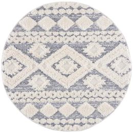 Carpet City Hochflor-Teppich &raquo;Focus 3005&laquo; rund 20 mm H&ouml;he Boho-Teppich, Hochtief-Muster/ 3D-Effekt, f&uuml;r Wohnzimmer, Schlafzimmer grau Polypropylen