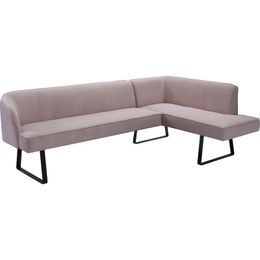 exxpo - sofa fashion Eckbank &raquo;Americano&laquo; mit Keder und Metallf&uuml;&szlig;en, Bezug in verschiedenen Qualit&auml;ten pink
