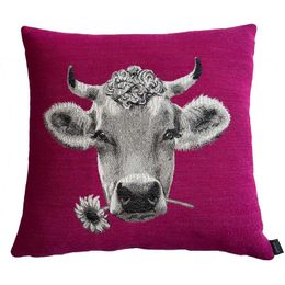 Pad Dekokissen &raquo;MOO&laquo; Made in Europe, Kissenh&uuml;lle ohne F&uuml;llung, 1 St&uuml;ck, Tiermotiv, 45x45 cm pink Baumwolle