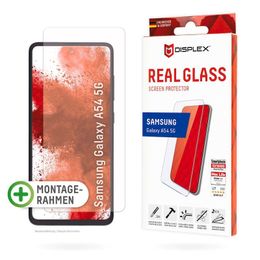 Displex Displayschutzfolie &raquo;Real Glass Samsung Galaxy A54 5G&laquo; transparent Glas Einfache, blasenfreie Montage mit EASY-ON Eco-Montagerahmen (Vollkarton, 100% 