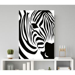 queence Metallbild &raquo;Zebra&laquo; Schwarz-Wei&szlig; Tiere Zebras 1 Stk. tlg. Stahlschilder wei&szlig; Metall, Stahl