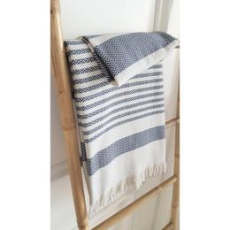 Framsohn frottier Hamamtuch &raquo;Boho Living - Zick Zack Muster&laquo; 100x180, zick zack & mit Fransen, ideal als Strandtuch, Sauna, Reise grau Hamam Frottier,
