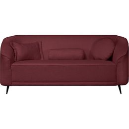 Home Affaire 3-Sitzer &raquo;Ashly&laquo; in 3 Bezugsvarianten, Boucl&eacute;, Samtoptik und Struktur weich. rot 93% Polyester, 6% Acryl, 1% Baumwolle