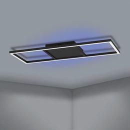 Eglo Deckenleuchte &raquo;CALAGRANO-Z Deckenlampe schwarz wei&szlig;, ZigBee 3.0, Backlight, Timer&laquo; LED-Modul 1 Stk. warmwei&szlig; - kaltwei&szlig; App / Sprachsteuerung 