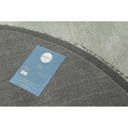 Teppich &raquo;Pisa&laquo; rund 25 mm H&ouml;he Hochflor, Microfaser, uni, weich, Shaggy, Wohnzimmer, Schlafzimmer gr&uuml;n Polyester