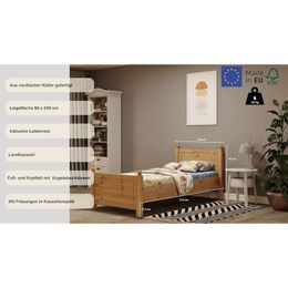 OTTO home Massivholzbett &raquo;Mila, hohe Belastbarkeit Jugendbett,! FSC zertifiziertes Massivholz&laquo; Breite/Belastbarkeit 180cm/220 KG, 140cm/180 KG, 90cm/=