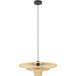 Eglo H&auml;ngeleuchte &raquo;Lydney H&auml;ngelampe, Pendelleuchte, Esszimmerlampe Japanisch, E27, Lampe&laquo; E27 1 Stk. H&auml;ngeleuchte - H110 x &Oslash;57 cm - schwarz - 1X40W 