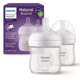 Philips Avent Babyflasche &raquo;Natural Response Babyflasche&laquo; 2er-Pack, langsame Durchflussrate transparent Kunststoff Entwickelt mit Anti-colic-Ventil zur