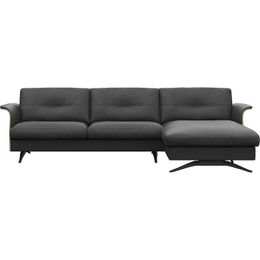 FLEXLUX Ecksofa &raquo;Glow, super bequem durch hochwertigem Sitzaufbau mit Federkern, L-Form&laquo; Modernes skandinavisches Design schwarz 100% Echteder
