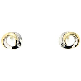 Firetti Damen Paar Ohrstecker &raquo;Schmuck Geschenk Gold 333 Ohrschmuck ineinander verschlungene Kreise&laquo; mit Brillant - eingeriebene Fassung gold