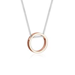 Elli Damen Kette mit Anh&auml;nger &raquo;Halskette mit Anh&auml;nger Kreis 925 Sterling Silber Rosegold&laquo; silber