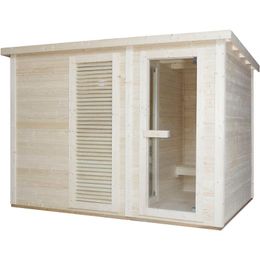 Sanotechnik Sauna &raquo;&raquo;VAASA&laquo; Au&szlig;ensauna&laquo; geeignet f&uuml;r 5 Personen, Fichetnholz braun