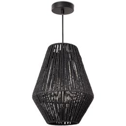 Paco Home Pendelleuchte &raquo;Pablo&laquo; E27 LED Pendellampe E27, Optik Boho Korb Wohnzimmer Esszimmer Flur schwarz