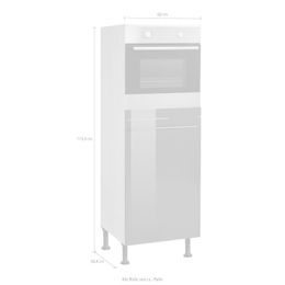 Optifit Backofen/K&uuml;hlumbauschrank &raquo;Bern&laquo; 60 cm breit, 176 cm hoch, h&ouml;henverstellbare Stellf&uuml;&szlig;e, mit Metallgriff wei&szlig;
