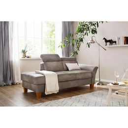 Home Affaire Recamiere &raquo;Conville&laquo; incl. Kopfteilverstellung, Federkern, wahlweise mit Bettkasten braun 100% Polyester