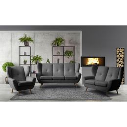 exxpo - sofa fashion 3-Sitzer &raquo;ALVESTA, Loungesofa, K&uuml;chensofa, hoher Sitzkomfort, Ohrenbackensofa&laquo; gem&uuml;tliche R&uuml;ckenlehne, mit Knopfheftung und hohen