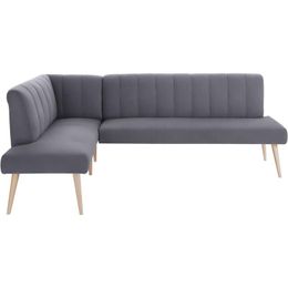 exxpo - sofa fashion Eckbank &raquo;Costa, moderne R&uuml;ckensteppung, bequem und elegant, hoher Holzfu&szlig;&laquo; hochwertig verarbeitet, Frei im Raum stellbar grau 