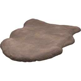 Padiro Fellteppich &raquo;Rabbit Light Sheepskin 825&laquo; fellf&ouml;rmig 23 mm H&ouml;he weiches Fellteppich-Imitat, Schlafzimmer, Kinderzimmer grau Mikropolyester