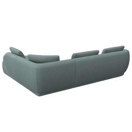 FLEXLUX Ecksofa &raquo;Torino, rund, L-Form, Sofa-Ecke mit Ottomane&laquo; Modernes, organisches Sofa-Design, Kaltschaum, Wellenunterfederung blau