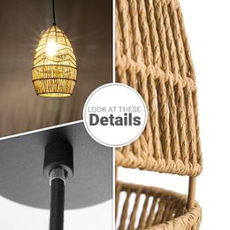 Paco Home Pendelleuchte &raquo;VILLA&laquo; E27 LED Pendelleuchte Esstisch Lampe Boho Deckenlampe Papier E27 Natur braun