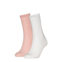 Calvin Klein Jeans Damen Socken &raquo;CKJ WOMEN SOCK 2P AO TERRY LOGO ECOMM&laquo; 2 Paar tlg. mit dezenter Allover-Stickerei pink Einheitsgr&ouml;&szlig;e