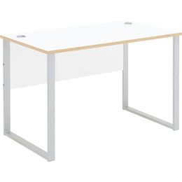 Innostyle Schreibtisch &raquo;Memphis Schreibtisch, 120x77x73cm (B/H/T)&laquo; 1 Stk. tlg. ABS-Kantenschutz, Soft Touch Oberfl&auml;che silber