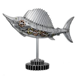 Gilde Tierfigur &raquo;Figur Schwertfisch Steampunk Sailfish silberfarben H. 36 cm&laquo; silber Kunstharz
