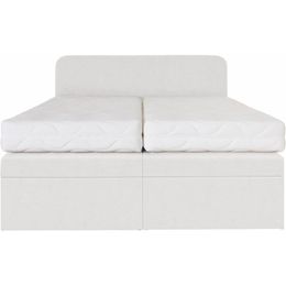 Westfalia Schlafkomfort Boxspringbett wahlweise mit Bettkasten wei&szlig; Box und Kopfteil: Microvelours (100% Polyester) oder Kunstleder (Polyurethan);Bezug der Obermatratze: 100%