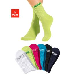 Chiemsee Damen Tennissocken Packung, 6 Stk. tlg. mit eingestricktem Markennamen bunt 35-38