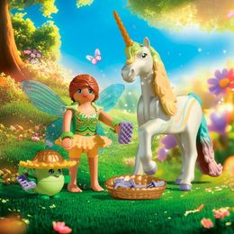Playmobil Konstruktions-Spielset &raquo;Sammeleinhorn, Regenbogenblume mit Fee (71840), Princess Magic&laquo; bunt Konstruktions-Spielset