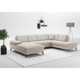 Sit & More sit&more Wohnlandschaft &raquo;Morris Jubi U-Form, B: 300 cm&laquo; mit Armteilfunktion & 1 Zierkissen, optional Bettfunktion beige 100% Polyester