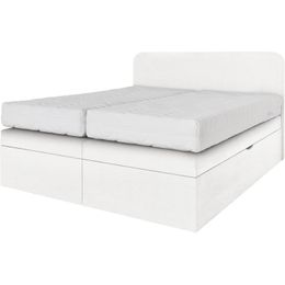 Westfalia Schlafkomfort Boxspringbett wahlweise mit Bettkasten wei&szlig; Box und Kopfteil: Microvelours (100% Polyester) oder Kunstleder (Polyurethan);Bezug der Obermatratze: 100%