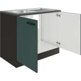 Optifit Sp&uuml;lenschrank &raquo;Palma&laquo; Breite 100 cm, inklusive Einbausp&uuml;le gr&uuml;n Spanplatte