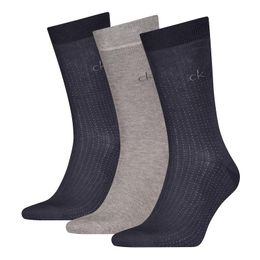 Calvin Klein Herren Socken &raquo;CK MEN SOCK 3P GIFTBOX DROPNEEDLE GRID&laquo; 3er Pack grau - (40/46)