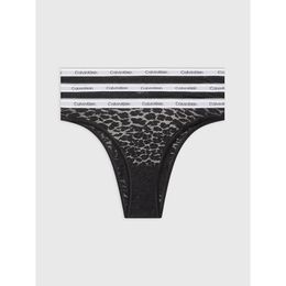 Calvin Klein Underwear Damen Brasilslip &raquo;3 PACK BRAZILIAN (LOW-RISE)&laquo; Packung, 3er-Pack, 3 Stk. mit Logobund schwarz XL (42/44), 3 Stk.