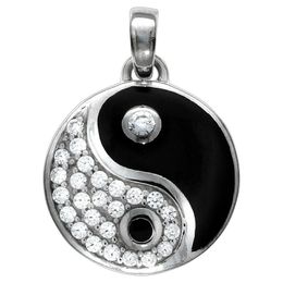 Vivance Damen Kettenanh&auml;nger &raquo;925/- Sterling Silber Ying Yang&laquo; schwarz