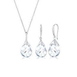 Elli Damen Schmuckset &raquo;Tropfen Bergkristall Wei&szlig; 925 Sterling Silber&laquo; () silber