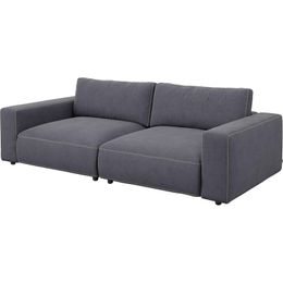 Musterring Big-Sofa &raquo;LUCIA&laquo; in vielen Qualit&auml;ten und 4 unterschiedlichen N&auml;hten, 2,5-Sitzer grau Flachgewebe FLORIS (100% Polyester);Flachgewebe VALMONT (60% 