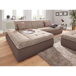 DOMO collection Ecksofa &raquo;PB Moric wahlweise mit Bettfunktion + Armteilverstellung, L-Form&laquo; im XXL-Format, B/T/H:300/172/80 cm, feine Steppung braun 