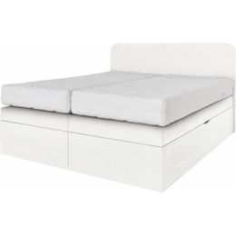 Westfalia Schlafkomfort Boxspringbett wahlweise mit Bettkasten wei&szlig; Box und Kopfteil: Microvelours (100% Polyester) oder Kunstleder (Polyurethan);Bezug der Obermatratze: 100%