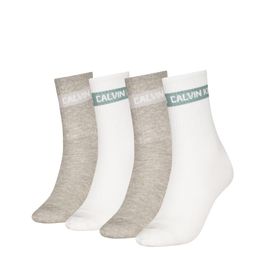 Calvin Klein Jeans Herren Socken &raquo;CKJ WOMEN SOCK 4P GIFTBOX STRIPE LOGO&laquo; 4er Pack wei&szlig; - (37/41)