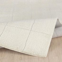 Teppich &raquo;INCHON&laquo; rechteckig 14 mm H&ouml;he Skandi Design, Modern Boho Kurzflor Wohnzimmerteppich, Schlafzimmer beige Kunstfaser
